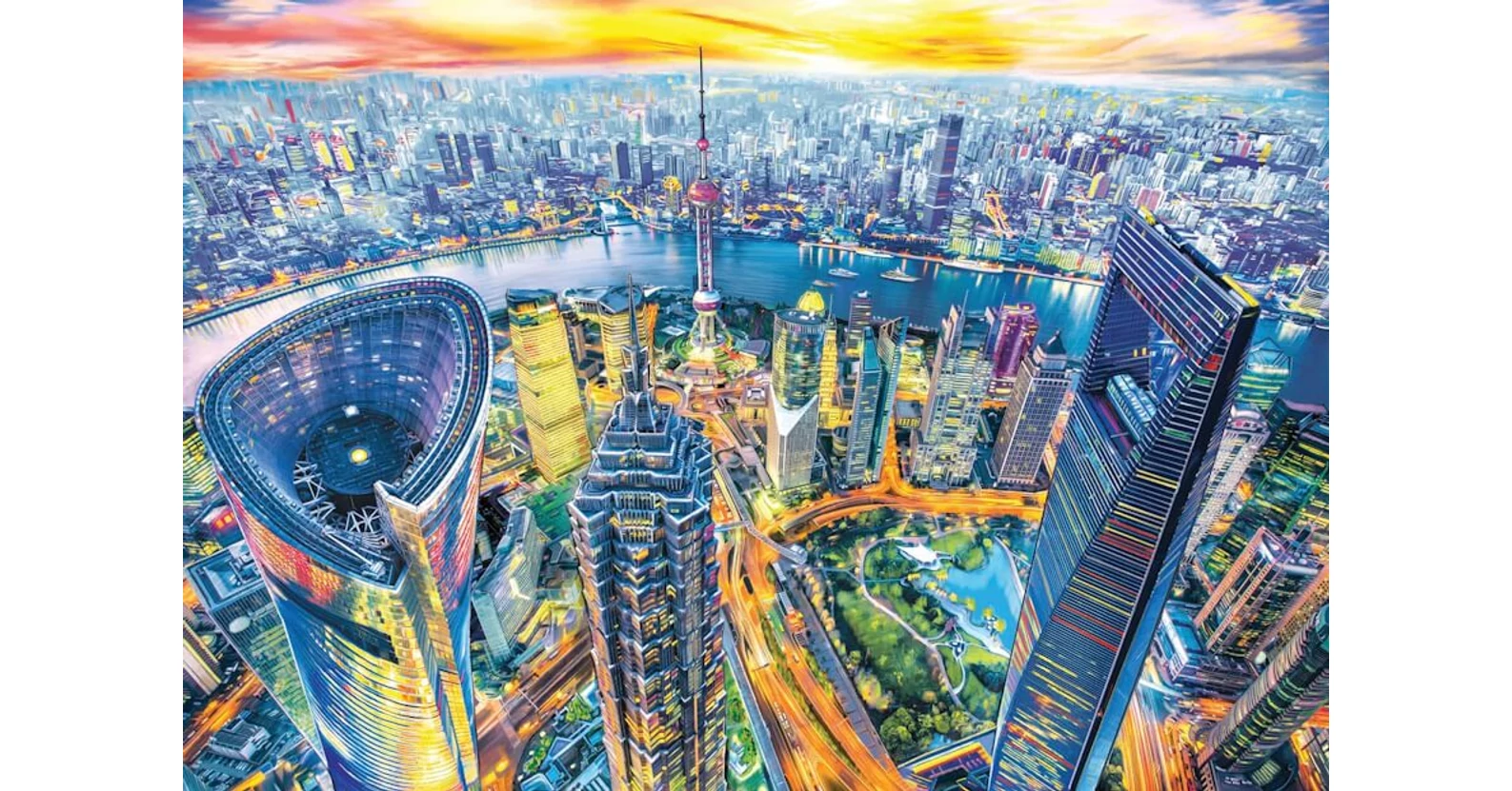 Anatolian 3962 - View of Shanghai - 2000 db-os puzzle - Puzzle 2000 db