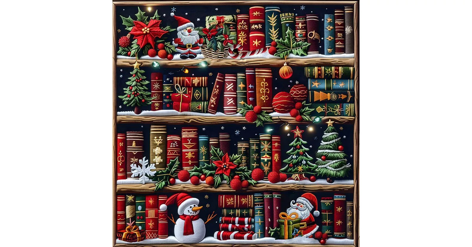 Bboldin PT-413 - Christmas Bookshelf - 1000 db-os puzzle - Puzzle 1000 db
