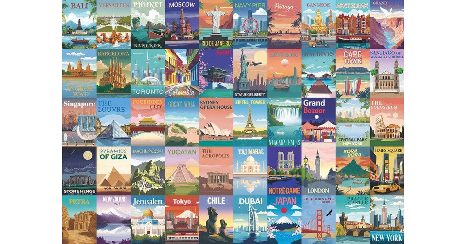 Bboldin Z-1444 - World Landmarks - 1000 db-os puzzle - Puzzle 1000 db