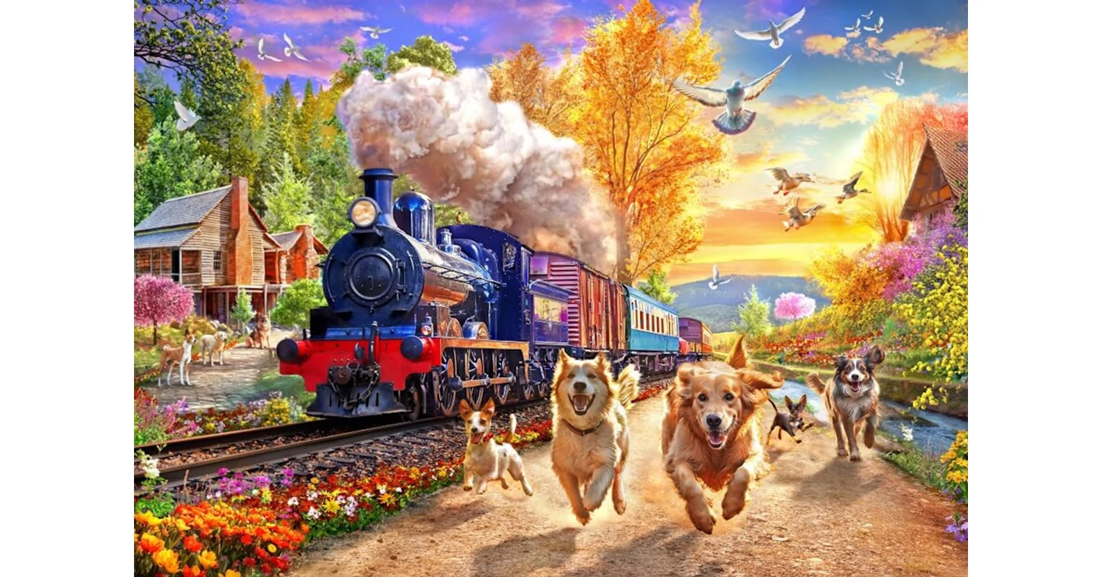 Bluebird 90985 - Following the Train - 1000 db-os puzzle - Puzzle 1000 db