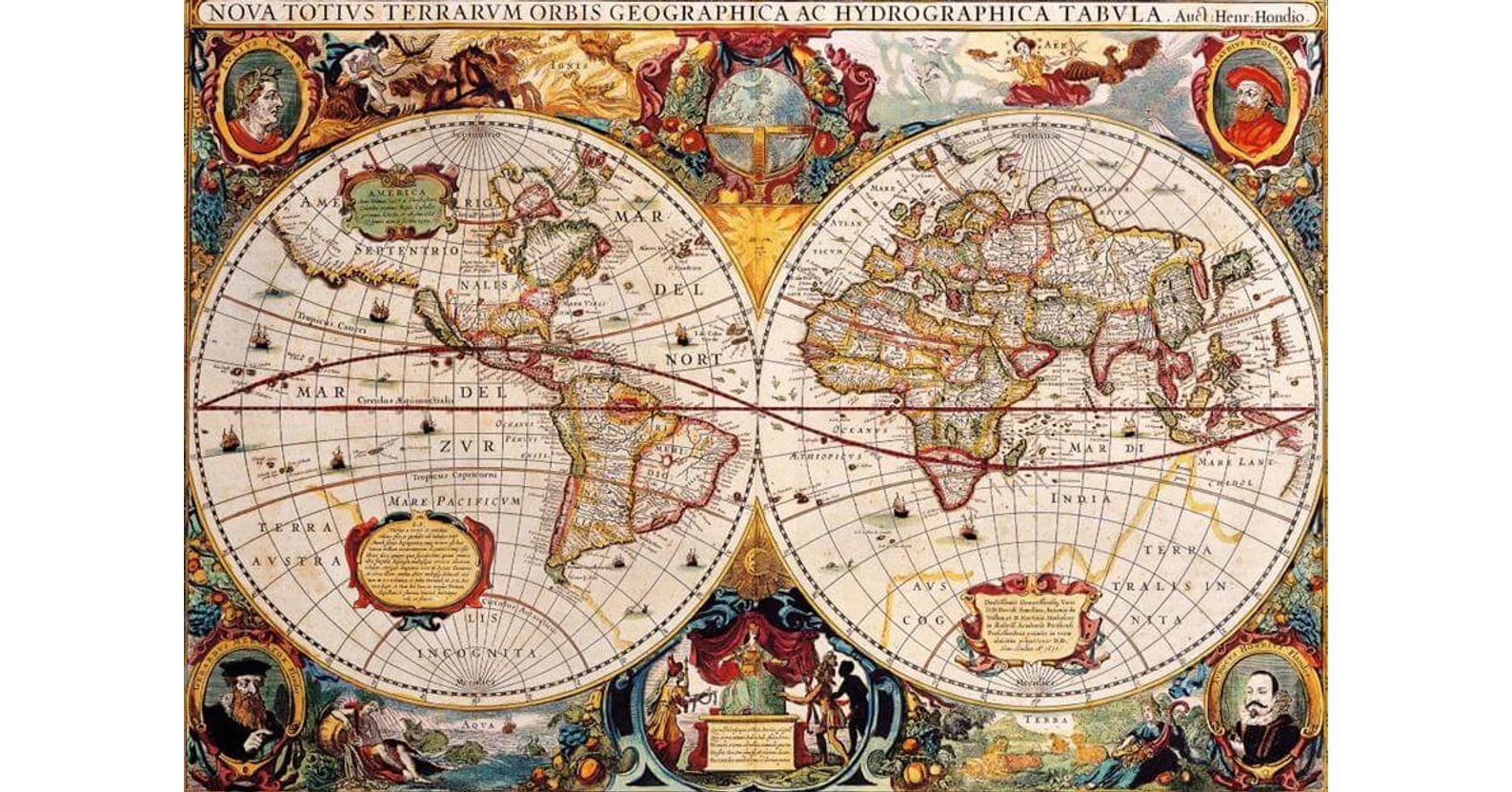 Bluebird 91104 - Antique World Map - 1000 db-os puzzle - Puzzle 1000 db