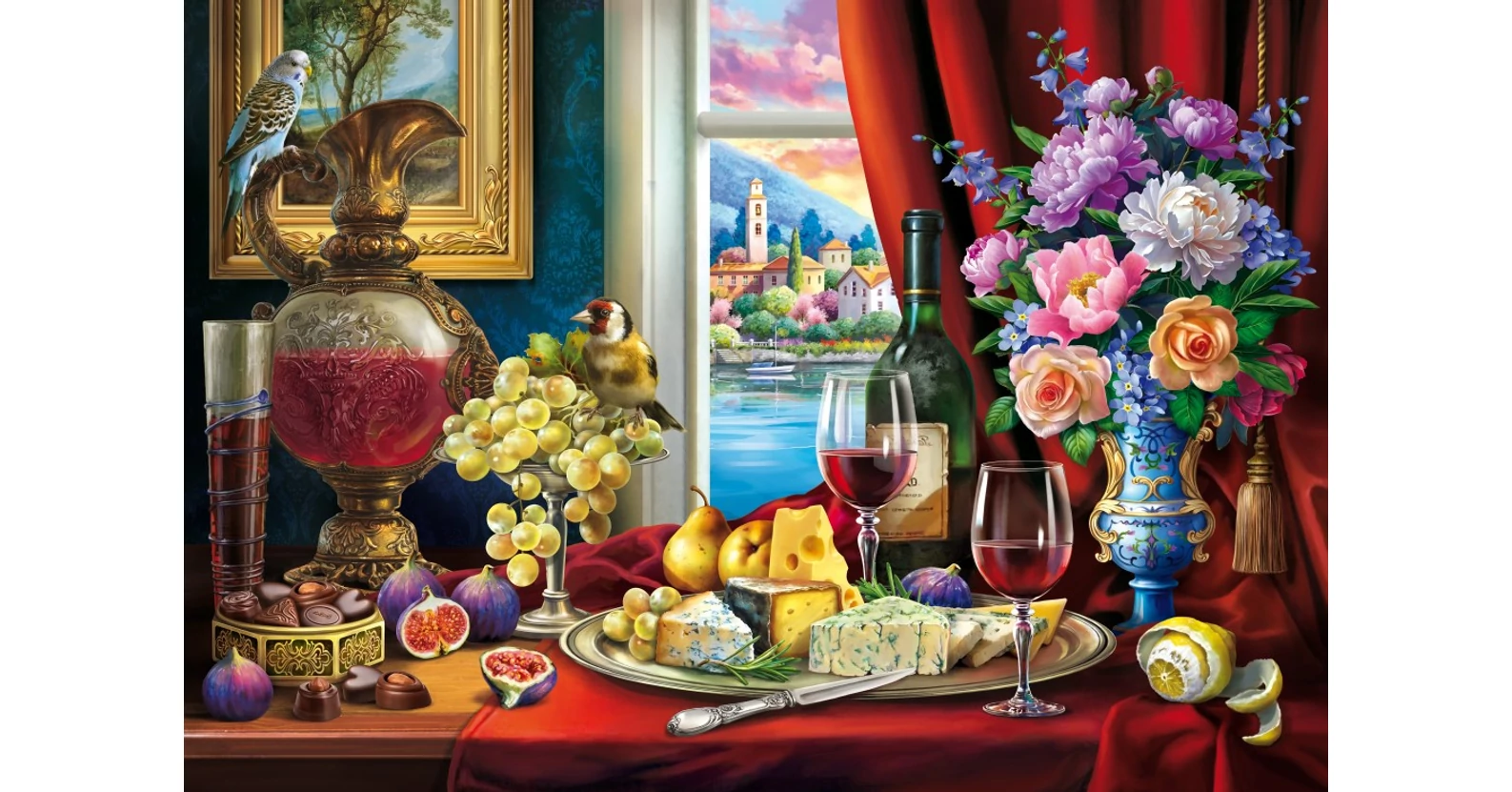 Bluebird 91153 - Still Life and Wine - 1000 db-os puzzle - Puzzle 1000 db