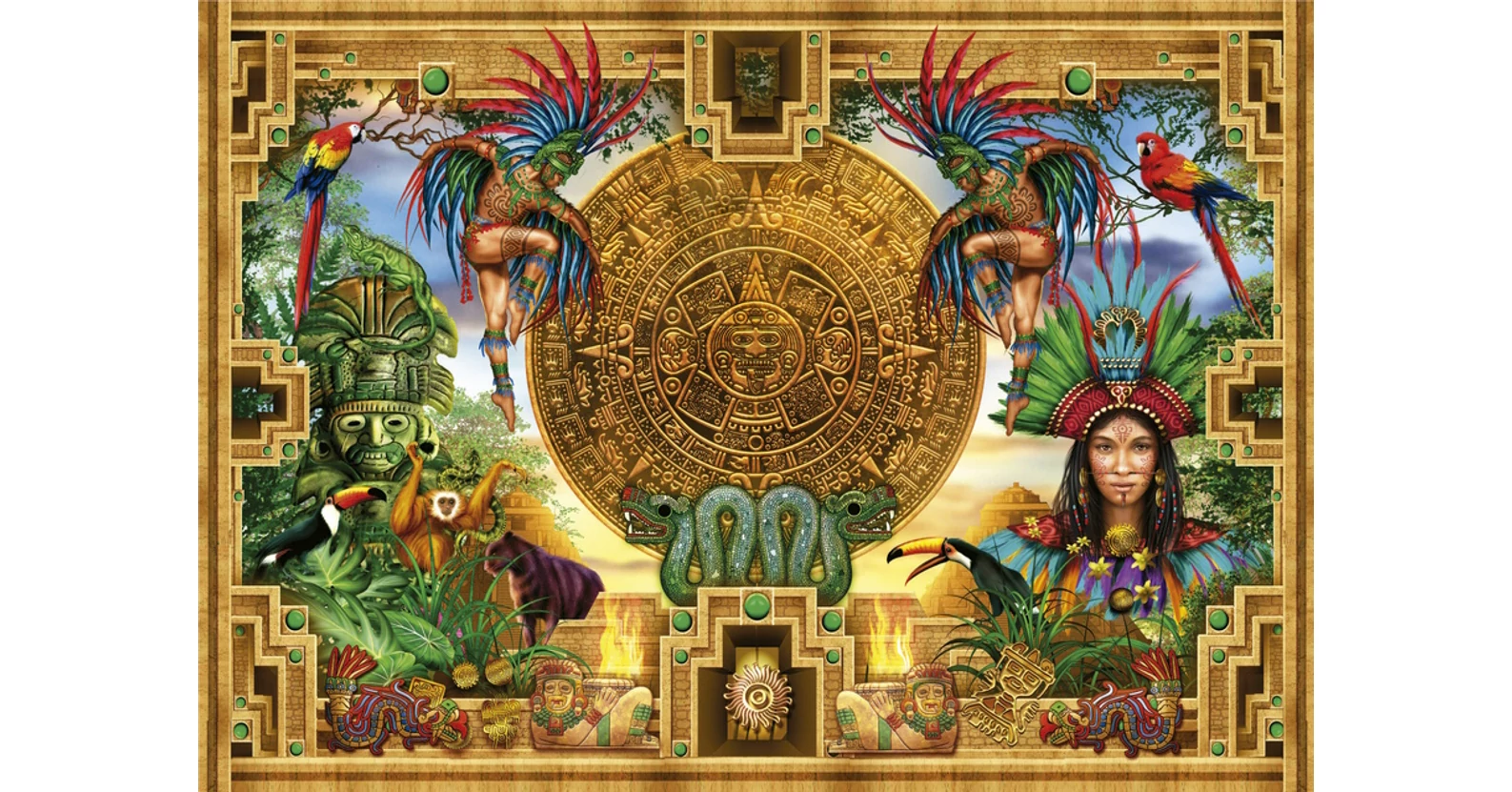 Educa 19565 - Azték, maja montázs - 2000 db-os puzzle - Puzzle 2000 db