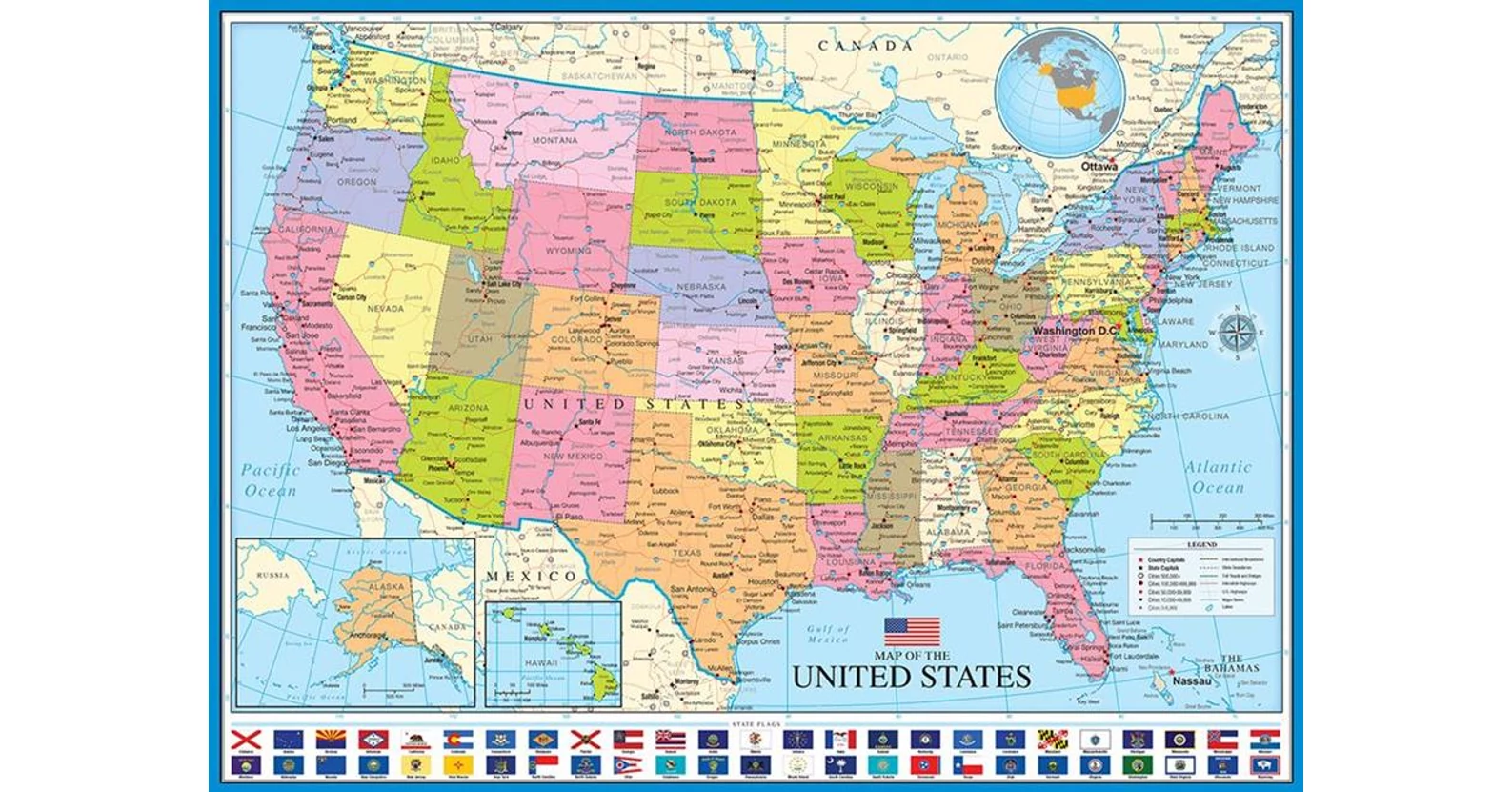 EuroGraphics 6000-0788 - Map of the USA - 1000 db-os puzzle - Puzzle ...