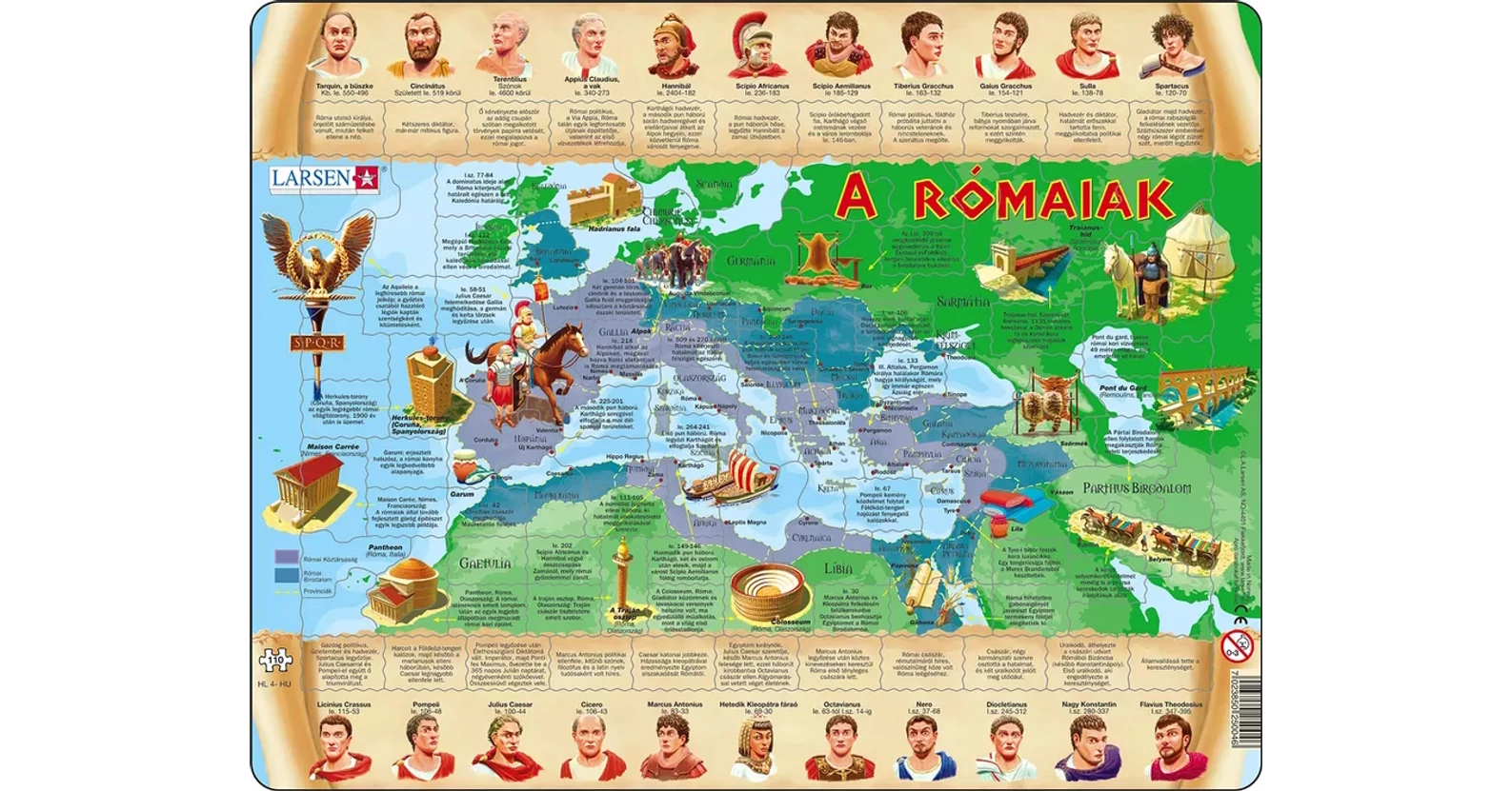 Larsen Maxi Puzzle 110 db-os - A Rómaiak - Puzzle 101-160 db