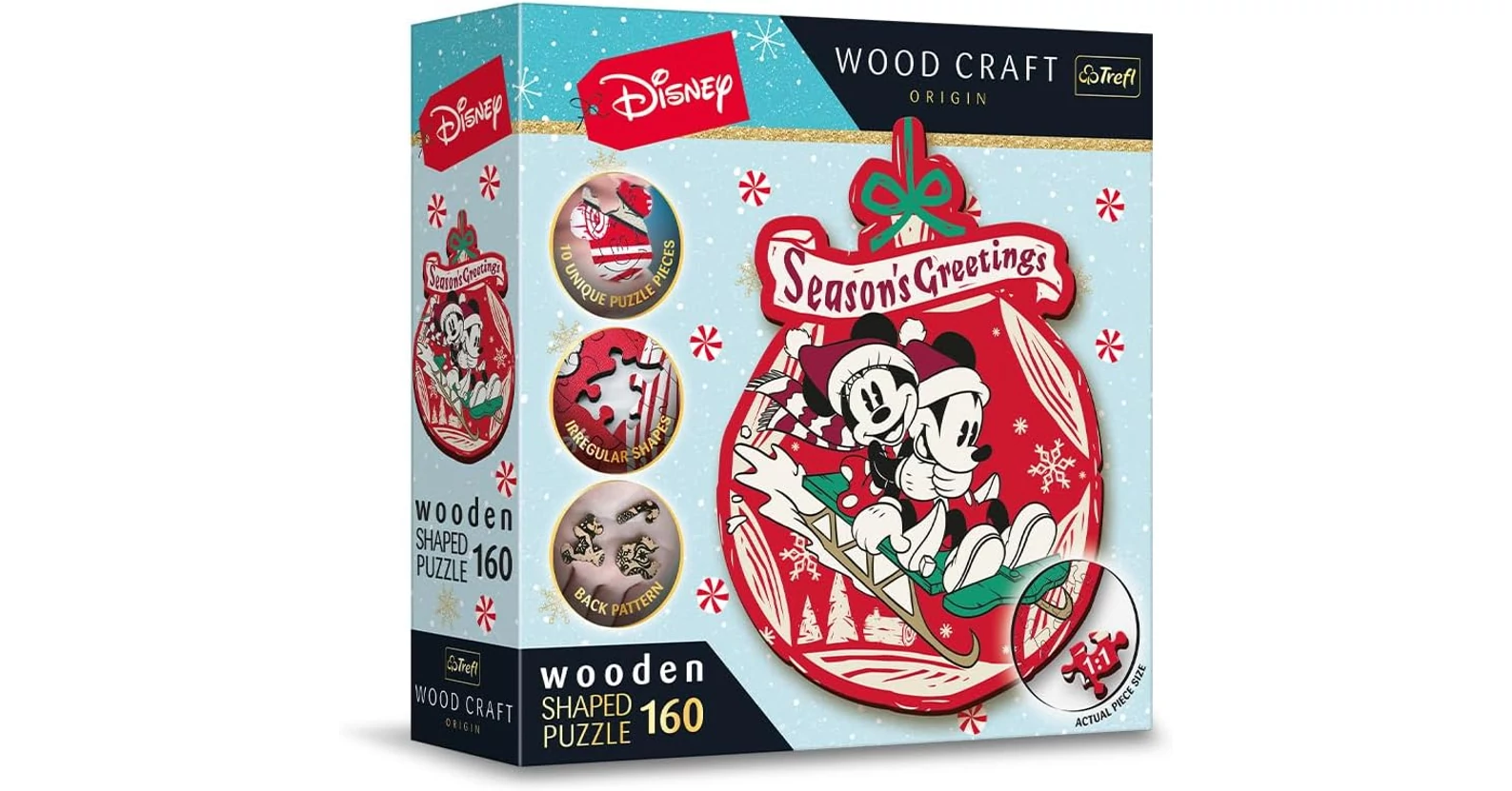 Trefl 20192 - Disney - Mickey - Karácsony - 160 db-os Wood Craft ...