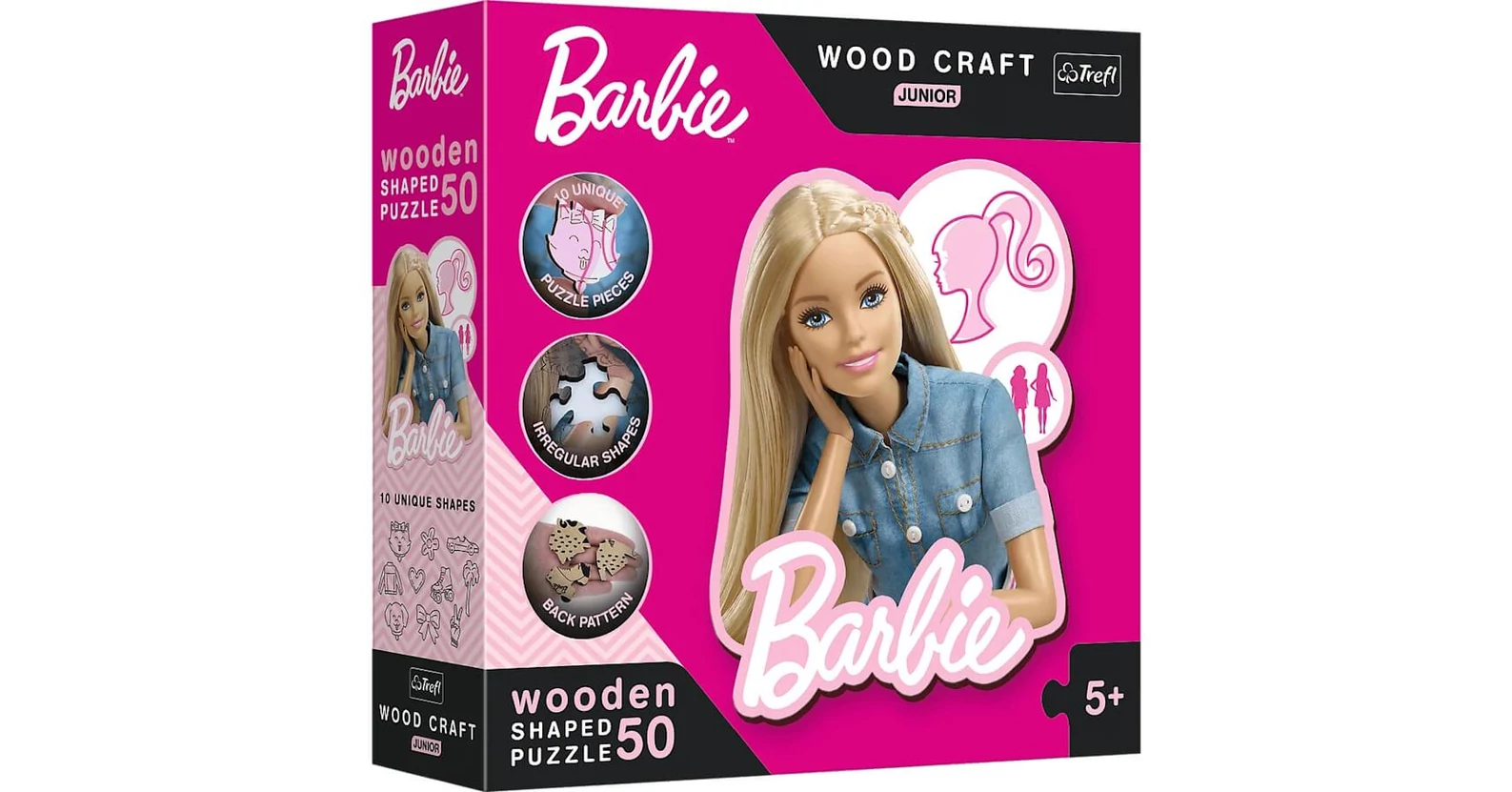 Trefl 20201 - Barbie - 50 db-os Wood Craft Shaped Prémium Fa Puzzle ...