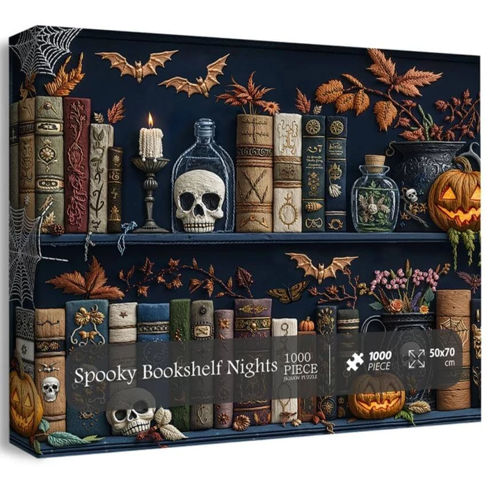 Bboldin PT-121 - Spooky Bookshelf Nights - 1000 db-os puzzle - Puzzle ...