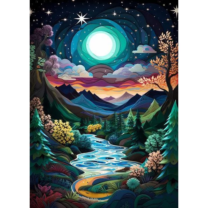 Bboldin Z-544 - Starry Night Canyon - 1000 db-os puzzle - Puzzle 1000 db