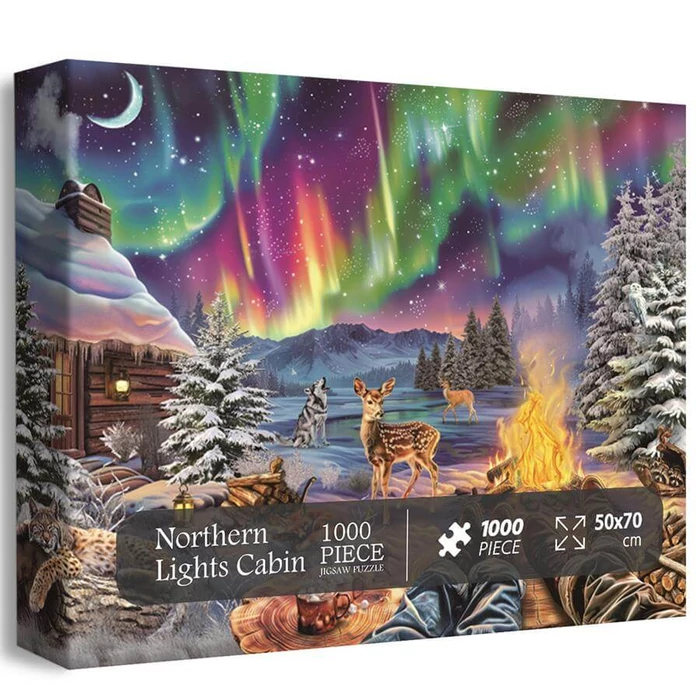 Bboldin Z-859 - Northern Lights Cabin - 1000 db-os puzzle - Puzzle 1000 db